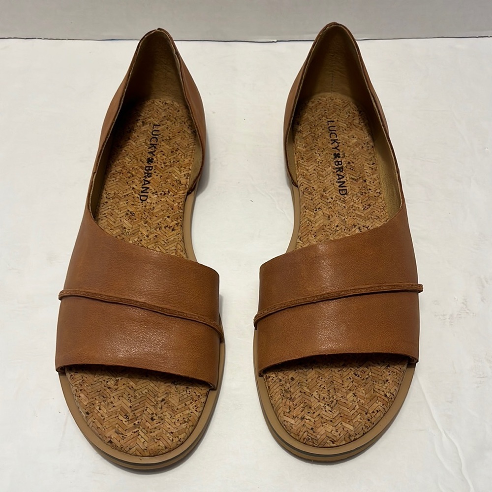Lucky Brand Fenton Light Brown Leather Flats, Size 7.… - Gem
